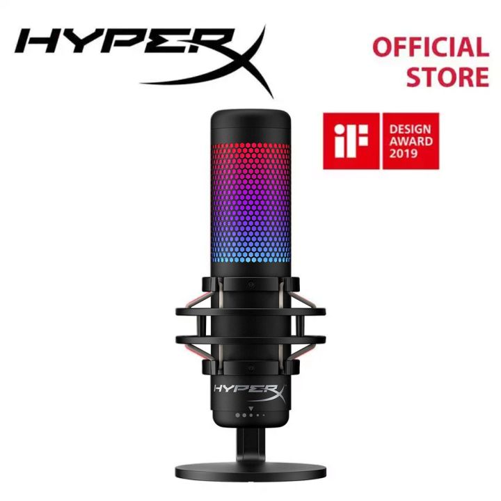 HyperX QuadCast S USB Condenser Full-featured RGB Gaming Microphone ...