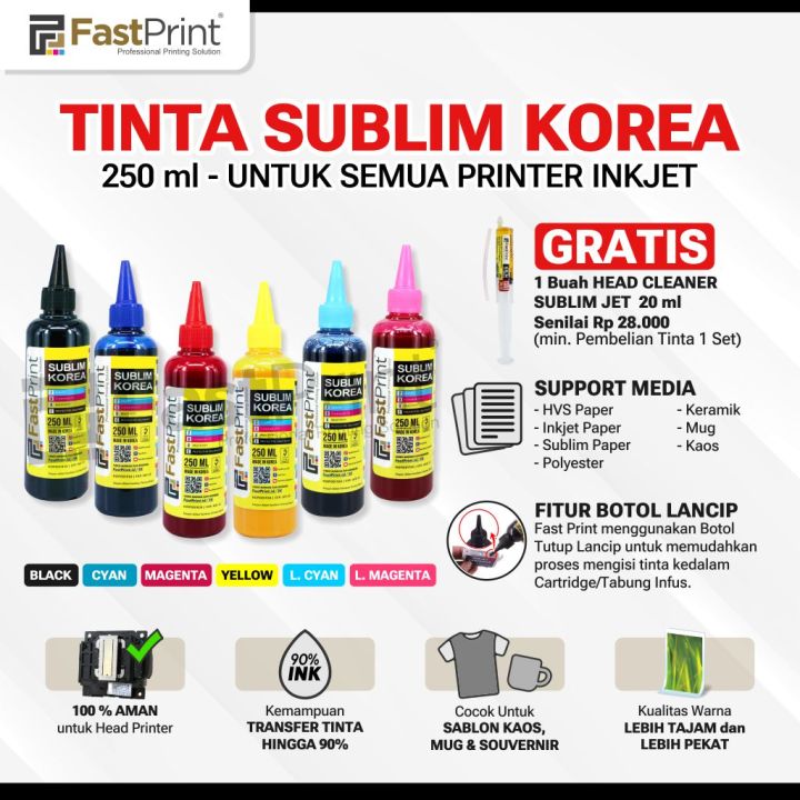 Tinta Sublim Sublime Sublimasi Epson Korea 250ML | Lazada Indonesia