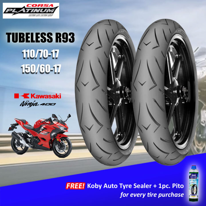 CORSA R93 Platinum Tubeless Tires for Kawasaki Ninja 400 ( 110/70-17 ...