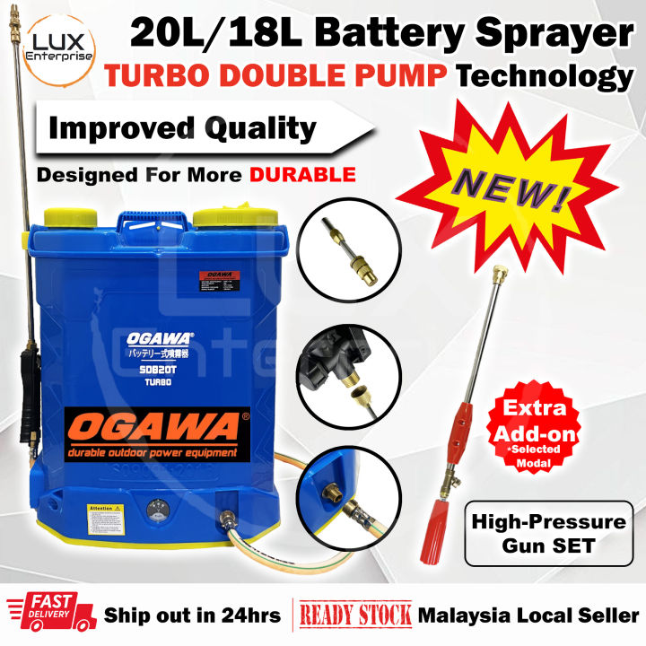 🔥READY STOCK🔥Ship In 24Hrs🔥 20L TURBO / 18L /16L OGAWA Battery Sprayer ...
