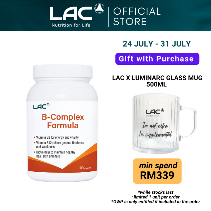 [Expiry May 2027] LAC B-Complex Formula (100 Caplets) | Lazada