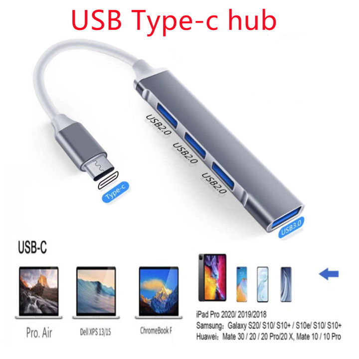 USB hub Type-C HUB USB 3.0 4 ช่องเสียบ สำหรับ PC แล็ปท็อปอุปกรณ์เสริม ...