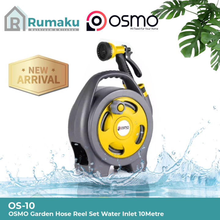 OSMO OS-10 10Metre Garden Hose Reel Set Water Inlet | Lazada