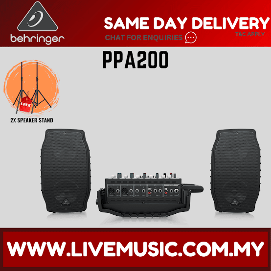 Behringer Europort PPA200 200-Watt Powered Mixer with SPS502 Speaker ...