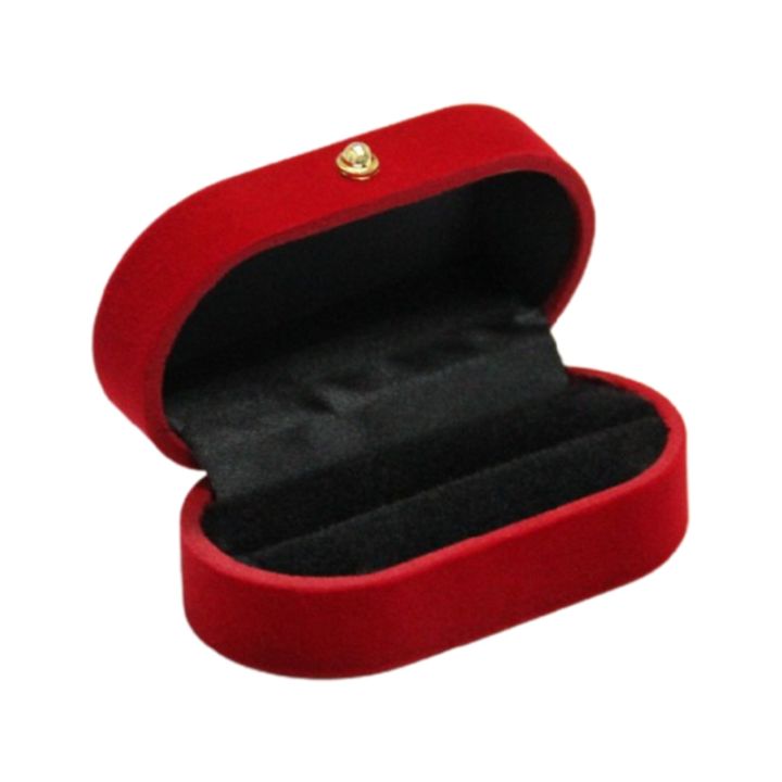 Portable Double Rings Box Display Jewelry Gift Holder Wedding ...