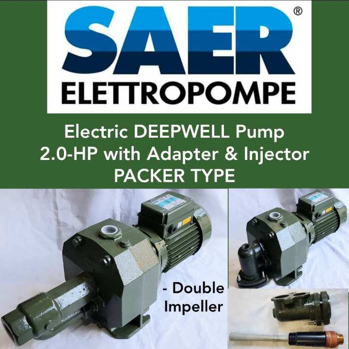 SAER Original Electric DEEPWELL Water Pump 2.0-HP with Adapter and ...