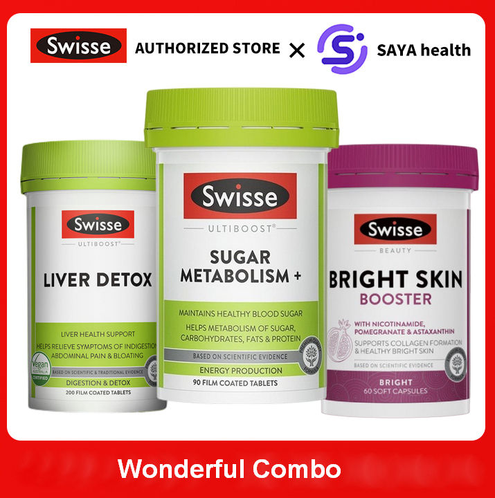 Swisse Wonderful Combo Ultiboost Sugar Metabolism+ 90 Tablets + Vegan ...