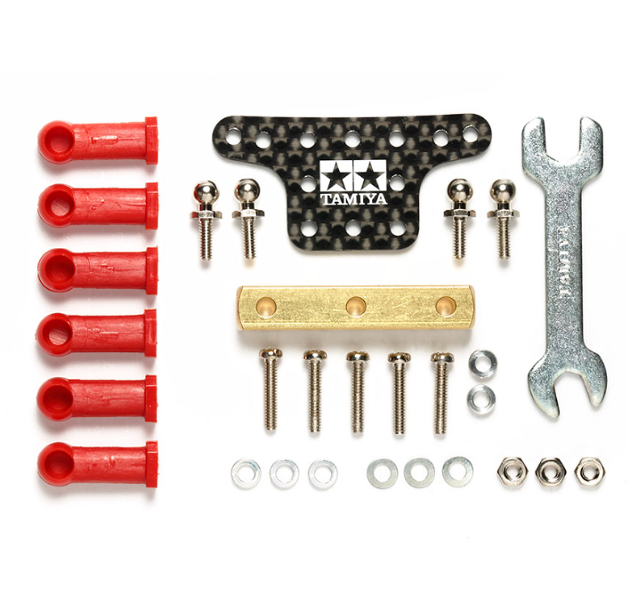 Tamiya mini 4wd Mass Damper Set w/ Ball Connectors Block Weight Carbon ...
