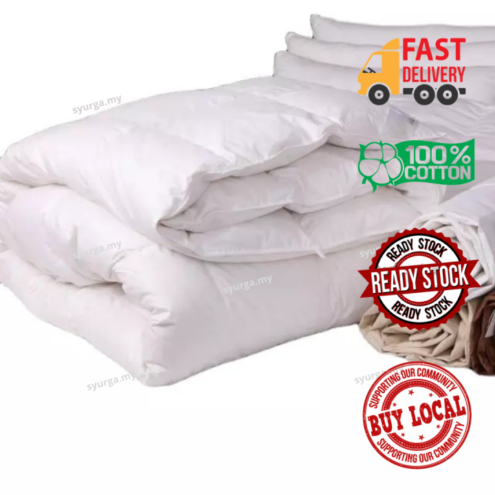 MALAYSIAN CHOICE QUILT INSERT SINGLE SIZE HOTEL WHITE 4D POLYSTER ...