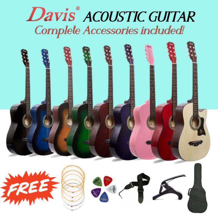 Original Davis Acoustic Guitar JG38C FREE CAPO, STRINGS, BAG, PICK ...