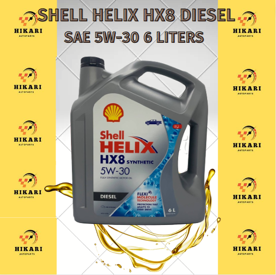 Shell Helix HX8 SAE 5W-30 Fully Synthetic Diesel Engine Oil 6 Liters ...
