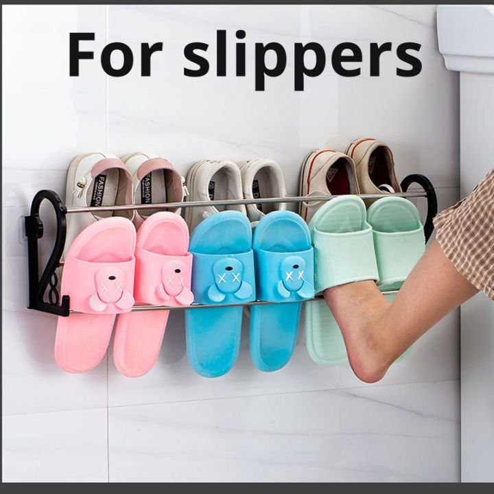 Wall Mounted Slipper Organizer Shoe Rack Slipper Rack Organizer ...