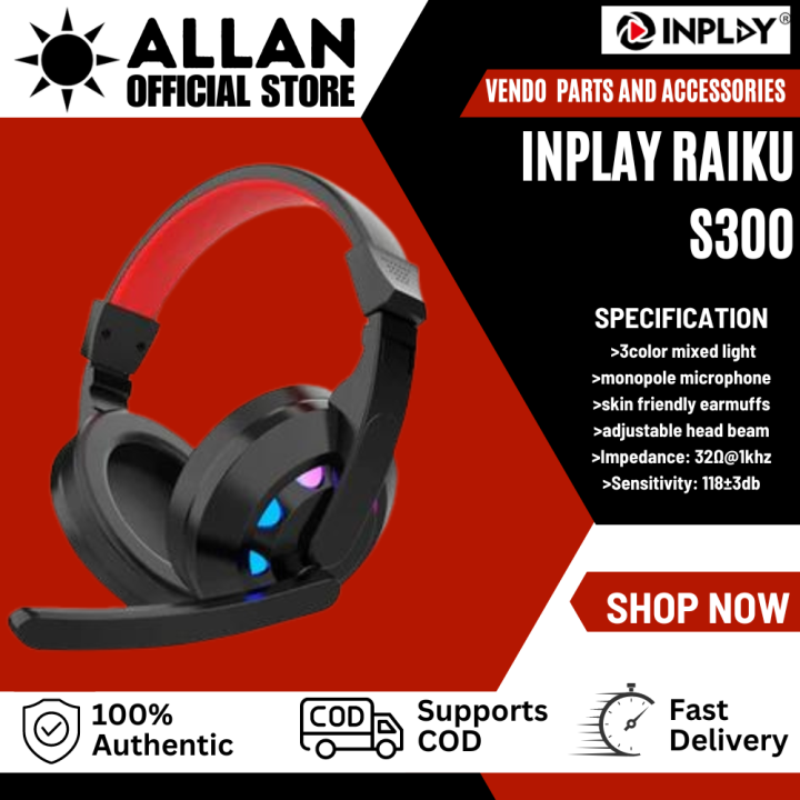 INPLAY RAIKU S300 RGB Headset with Mic RGB Headset for PC and Laptop ...