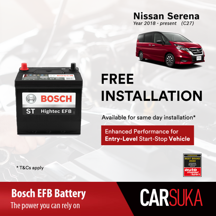 Bosch EFB Battery S95L / 105D26L for Nissan Serena C27 (12-months ...