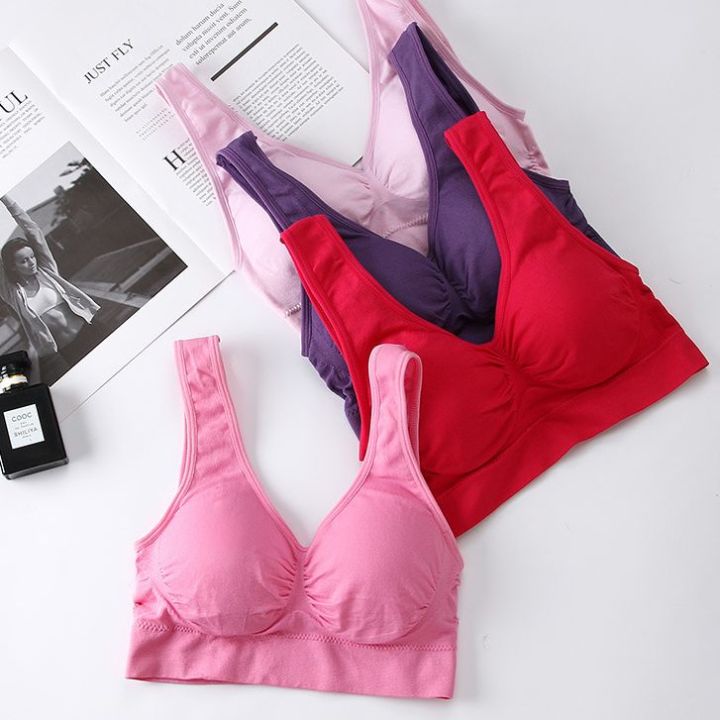 SB-115 ชุดชั้นในผู้หญิง สปอร์ตบรา ไร้โครง มีตะขอหลัง คนอ้วนใสได้ | Lazada.co.th