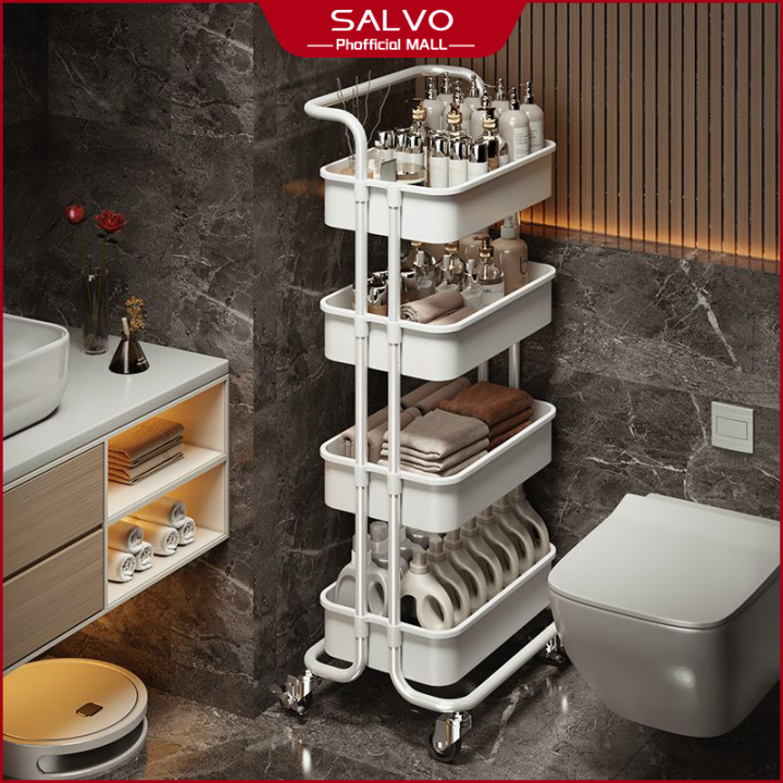 SALVO 3/4Tier Trolley Cart Organizer With Wheels Kitchen Trolley ...