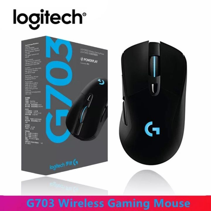 Logitech G703 Lightspeed HERO Sensor Gaming Mouse RGB 16000DPI Game Mouse Wireless Rechargeable ...