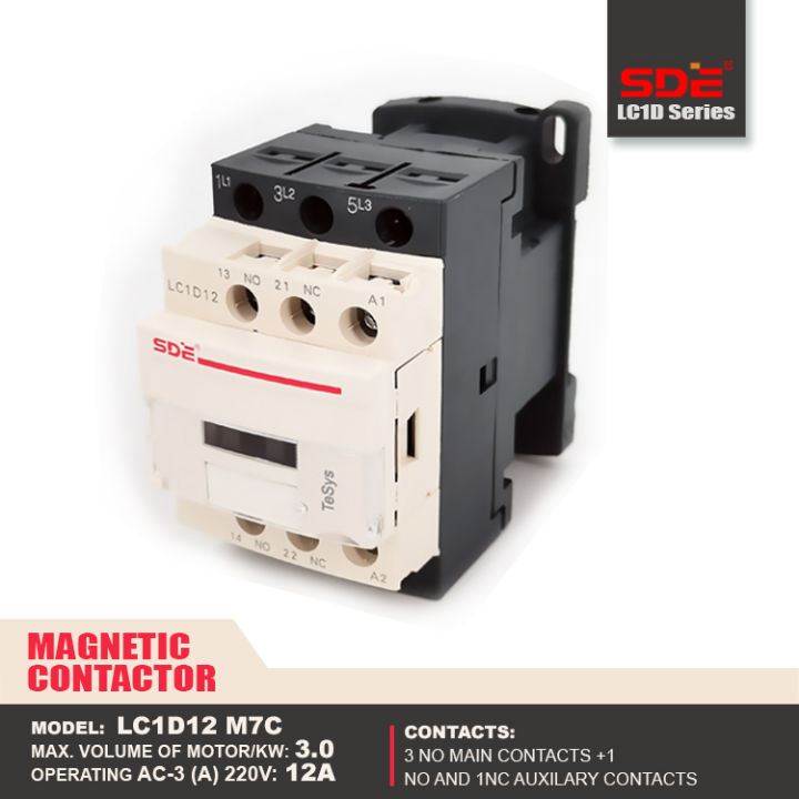 SDE MAGNETIC CONTACTOR LC1D12 M7C (LC1D M7C SERIES) | Lazada PH
