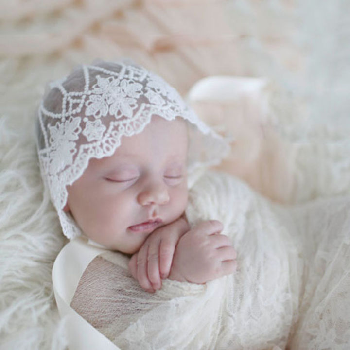 Baby Lace Hat Transparent Embroidered Flower Cap Classic Elegant ...
