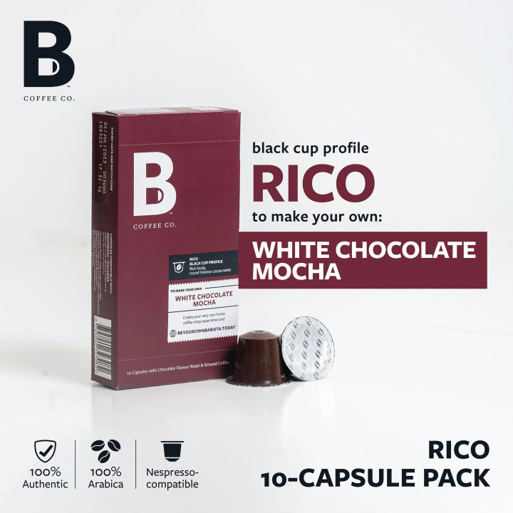 B Coffee Co. Rico White Chocolate Kopi Kapsul Nespresso Compatible ...