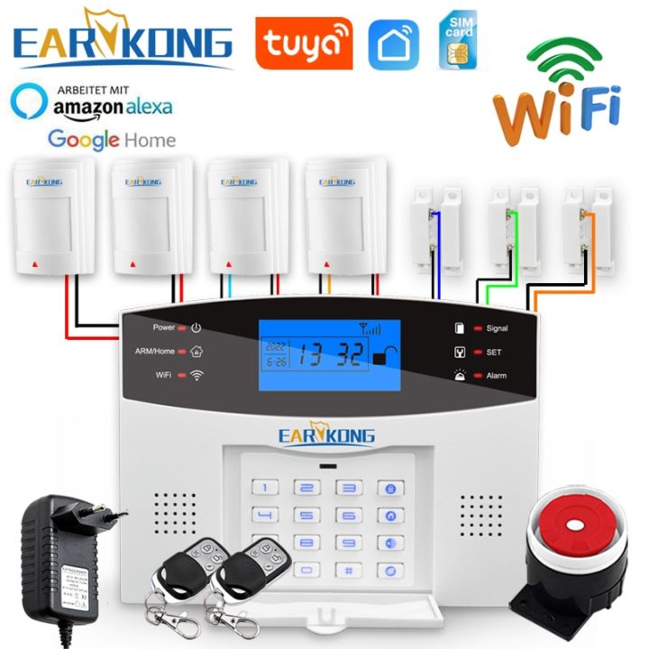 Wired&Wireless WiFi GSM Home Burglar Security Alarm System 433MHz Host Spanish French English ...