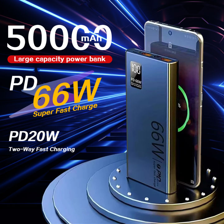66w Power Bank 50000mAh Super Fast Charge Powerbank USB Type C PD Qucik ...