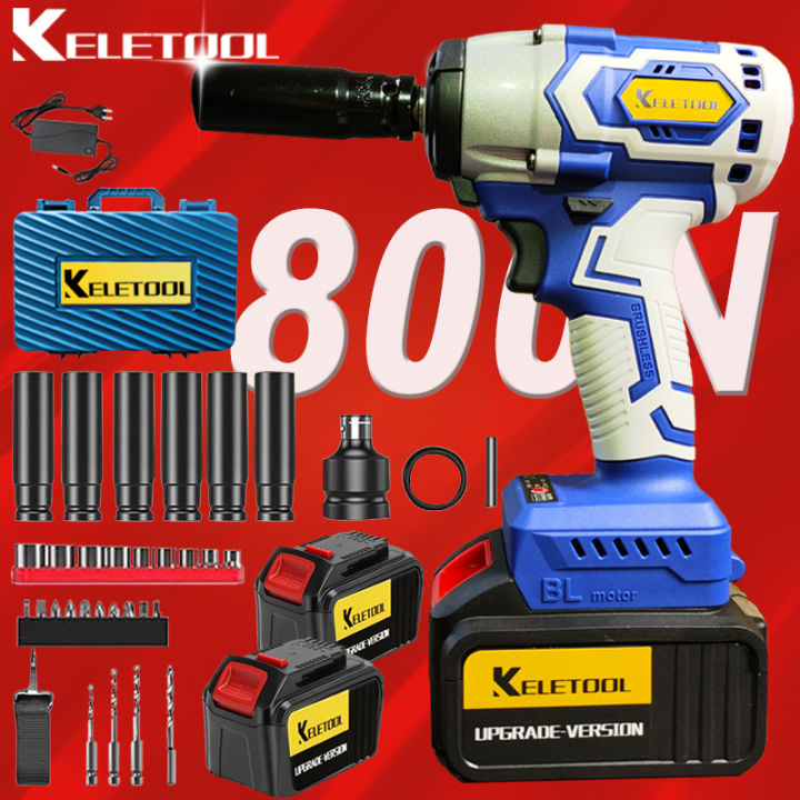 KELETOOL High Torque Impek Tool Cordless Impact Wrench Brushless Driver ...