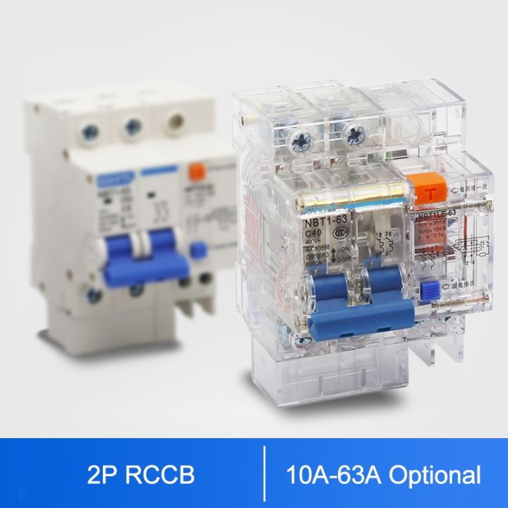 2 Pole DZ47LE NBT1LE 10A 16A 20A 25A 32A 40A 50A 63A transparent residual current earth leakage ...