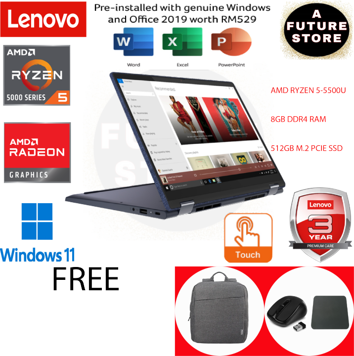 Lenovo Yoga 6 13ALC6 82ND00E8MJ 13.3'' FHD Touch 2-In-1 Laptop Blue ...