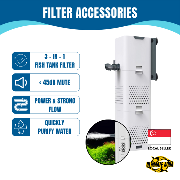 YEE Aquarium Filter Pump, 3-in-1 Fish Tank Filter Silent Aeration ...