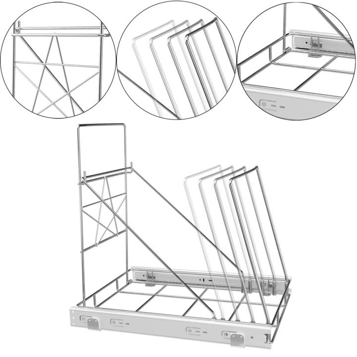 Hifer Pull Out Trash Can Rack Trash Bins Sliding Under Sink Trash ...