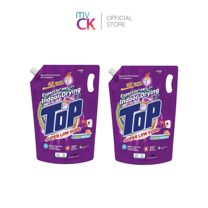 (Bundle of 2) Top Liquid Detergent Refill Indoor Drying 1.5kg - Color ...