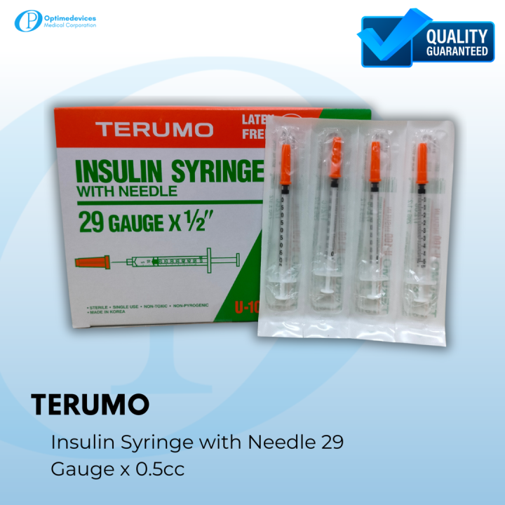 [TERUMO] Insulin Syringe with Needle 29 gauge x 0.5cc (For Medical Use ...