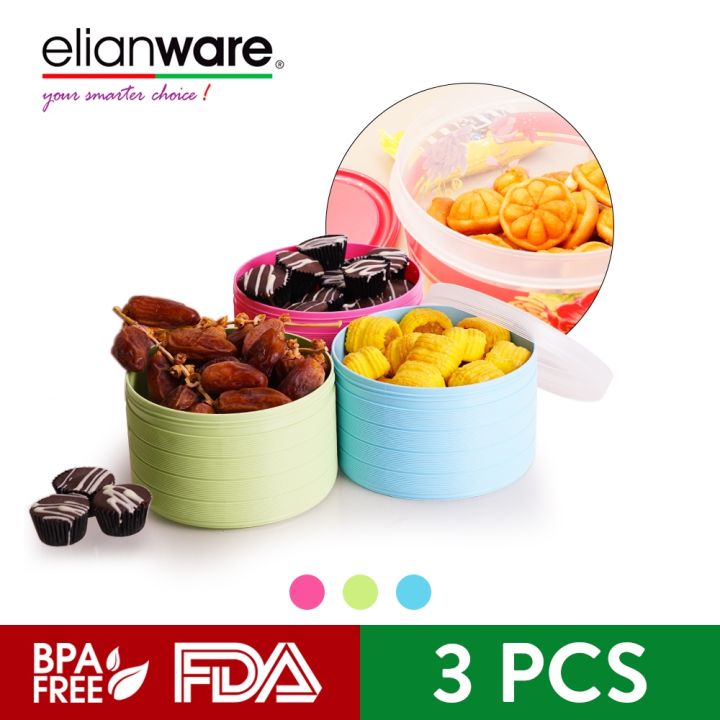 Elianware 110ml Colourful Round Food Container Candy Snacks Storage ...