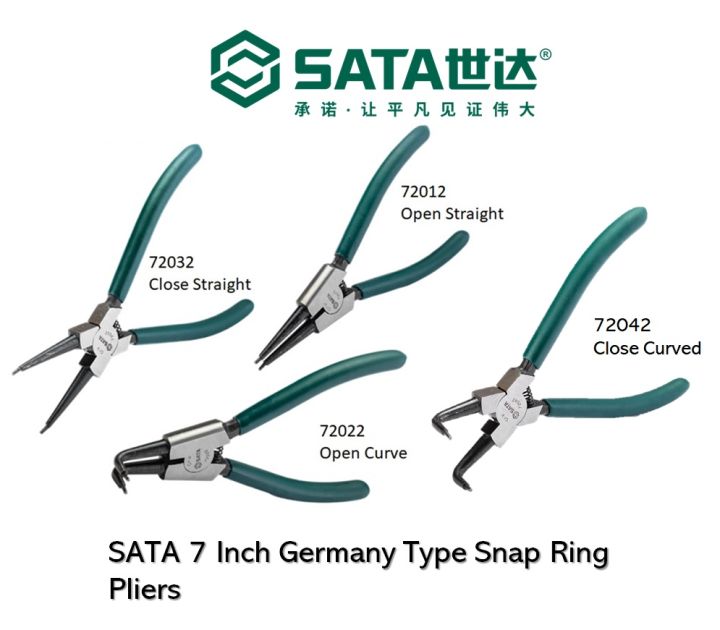 SATA 7" / 180MM GERMAN STYLE SNAP RING PLIERS | Lazada