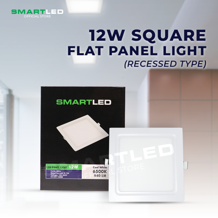 SmartLedPH 12W Square Panel Downlight 6500K 3000K Recessed Type | Lazada PH