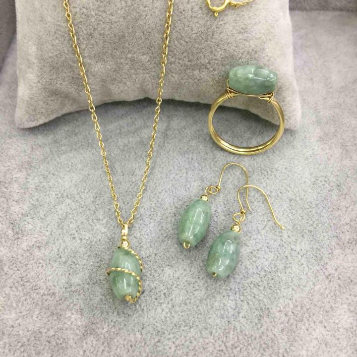 Authentic us 10k gold jade set | Lazada PH