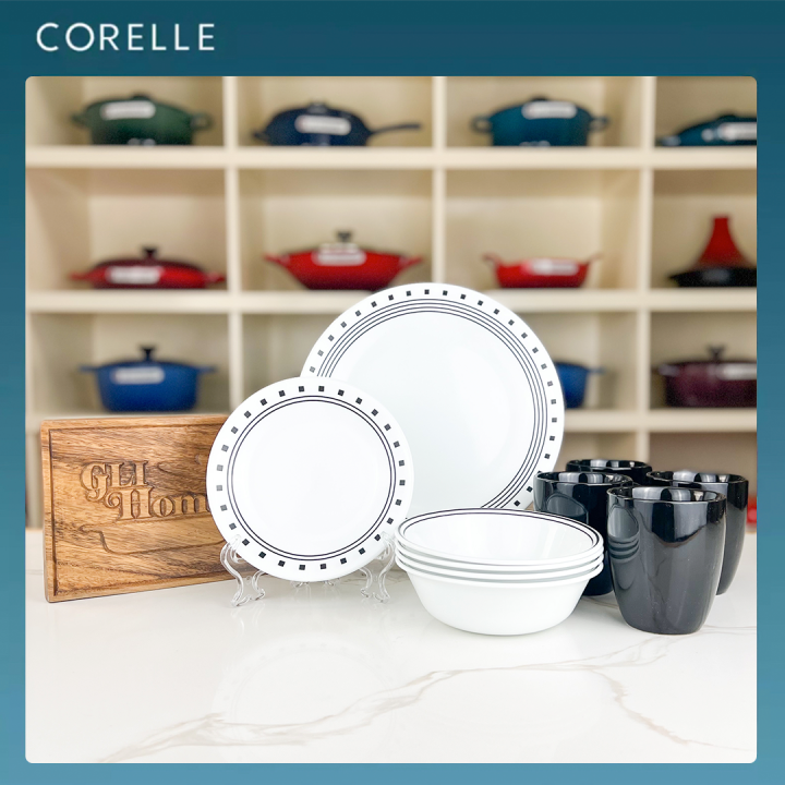 Corelle City Block 16pc Dinnerware, Authentic/Original Made in USA ...