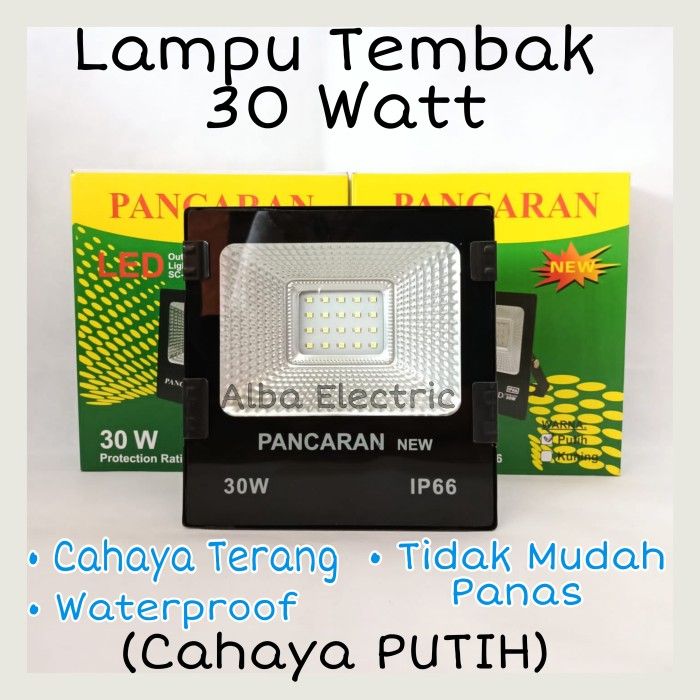 Lampu LED Sorot Tembak 30 Watt PUTIH KUNING PANCARAN Flood Light 30W - Putih | Lazada Indonesia