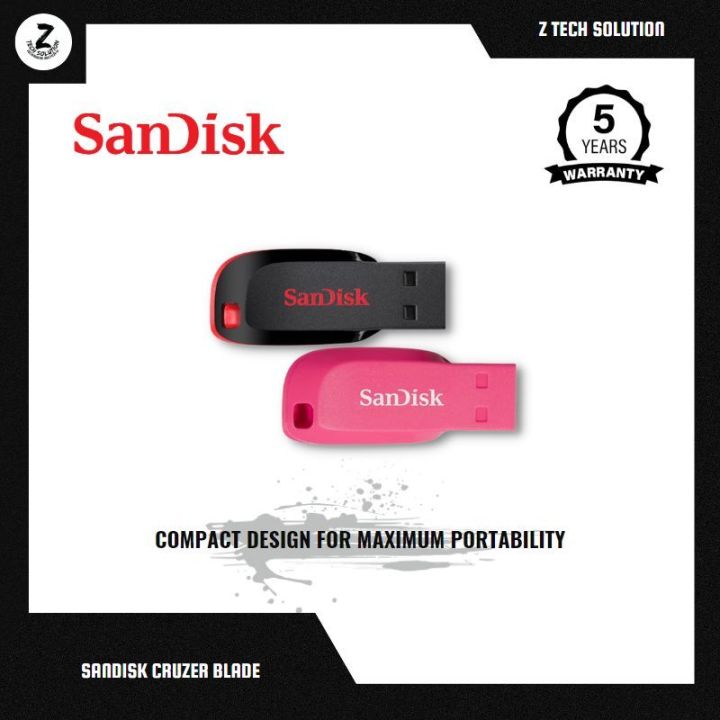 SanDisk CZ50 Cruzer Blade USB Flash Drive ( 16GB - 64GB ) | Lazada
