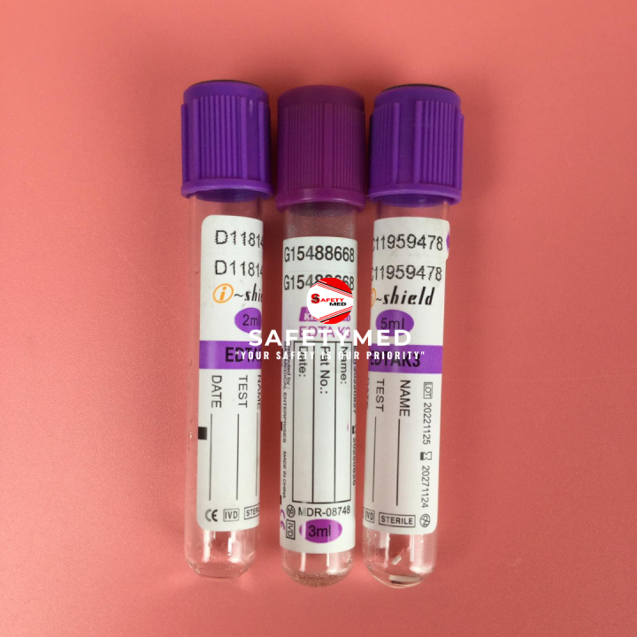 VACUTAINER BLOOD COLLECTION EDTA TUBE VIOLET TOP PER PIECE EDTA TUBE ...