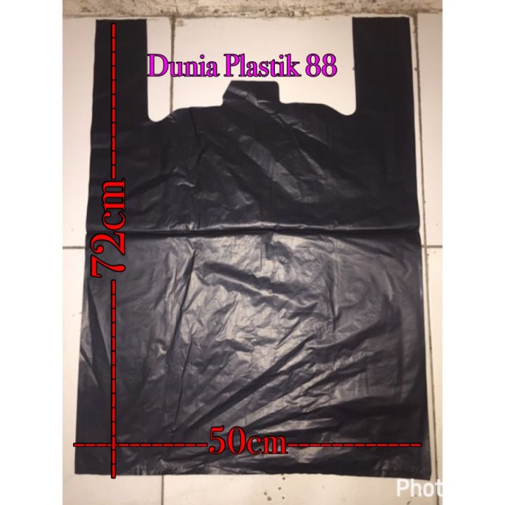 isi 20lembar HD50 JUMBO HITAM kantong plastik kresek besar hitam kuat ...