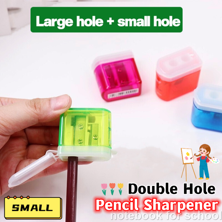 1PC Double Hole Pencil Sharpener Plastic Manual Mechanical Pencil ...