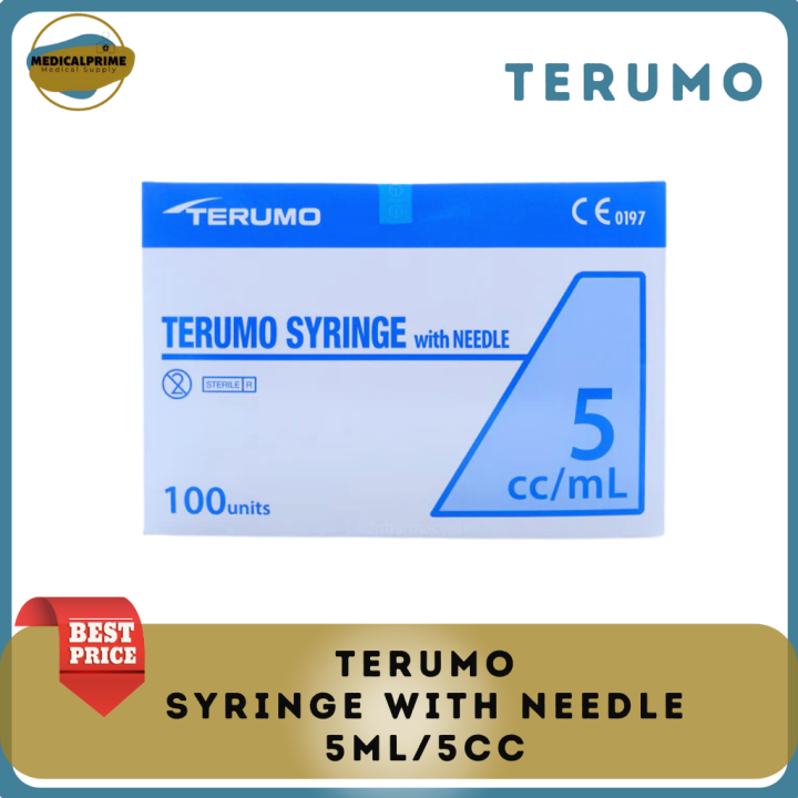 Terumo Syringe 5cc 23g x 1" / Disposable Syringe 5cc with needle Luer Lock Tip Original (100 ...