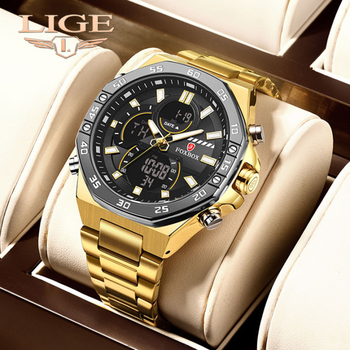 LIGE Newest Watch for Men Original Stainless Steel Waterproof ...