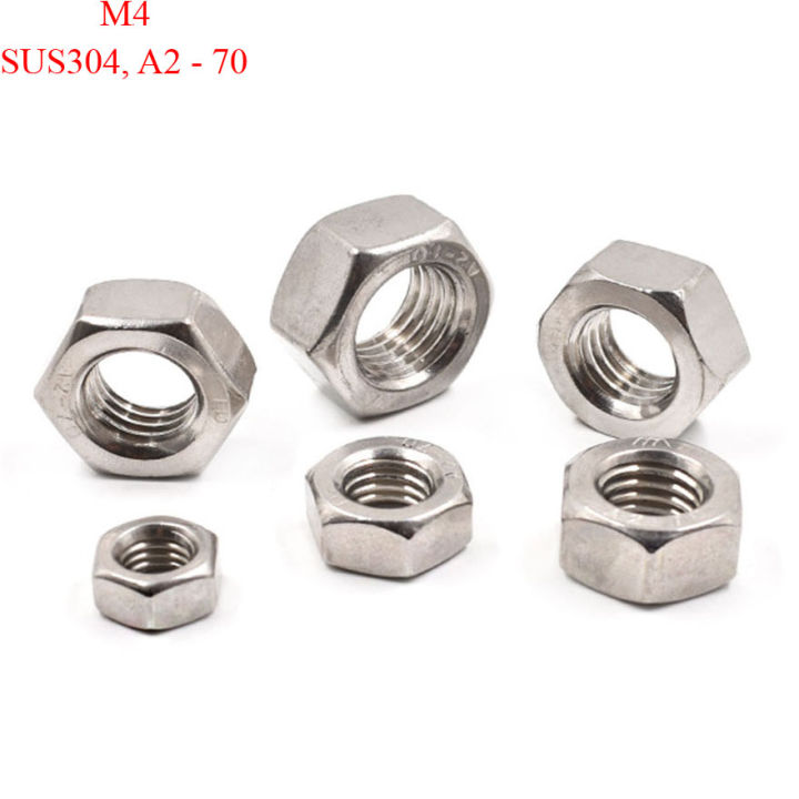 Ecu M4. DIN 934, SUS304 (100 cái) | Lazada.vn