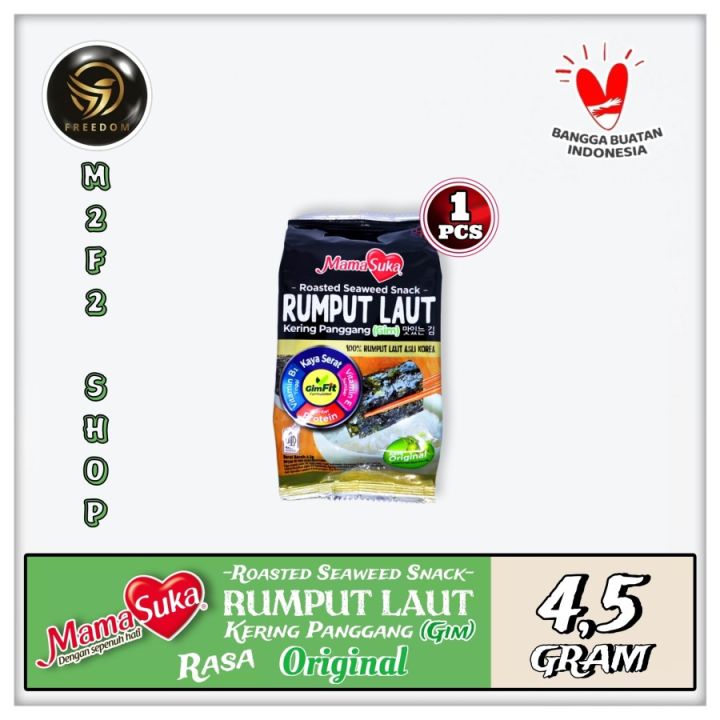 MamaSuka Snack Rumput Laut Panggang Rasa Original - 4,5 gr (Kemasan ...