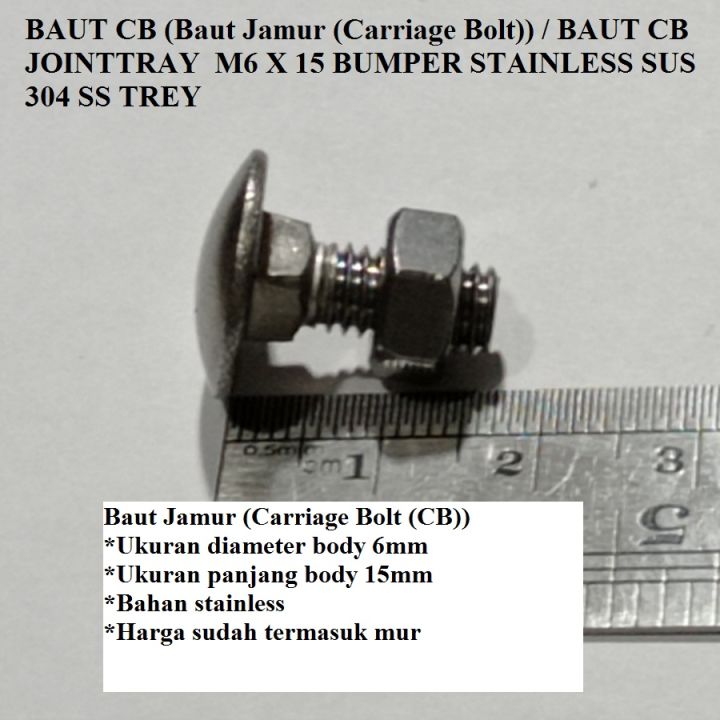 BAUT CB M6X15 JOINTTRAY / BAUT M6X15 CB JAMUR / BAUT MUR CB M6 X 15 ...