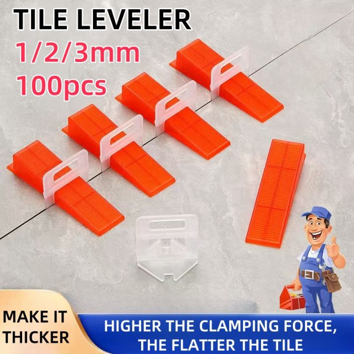 300pcs Tile Spacers Clips Tile Leveling System Reusable Ceramic Floor ...