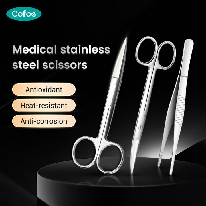 Cofoe Medical Stainless Steel Straight Curved Nurse Dressing Gunting ...